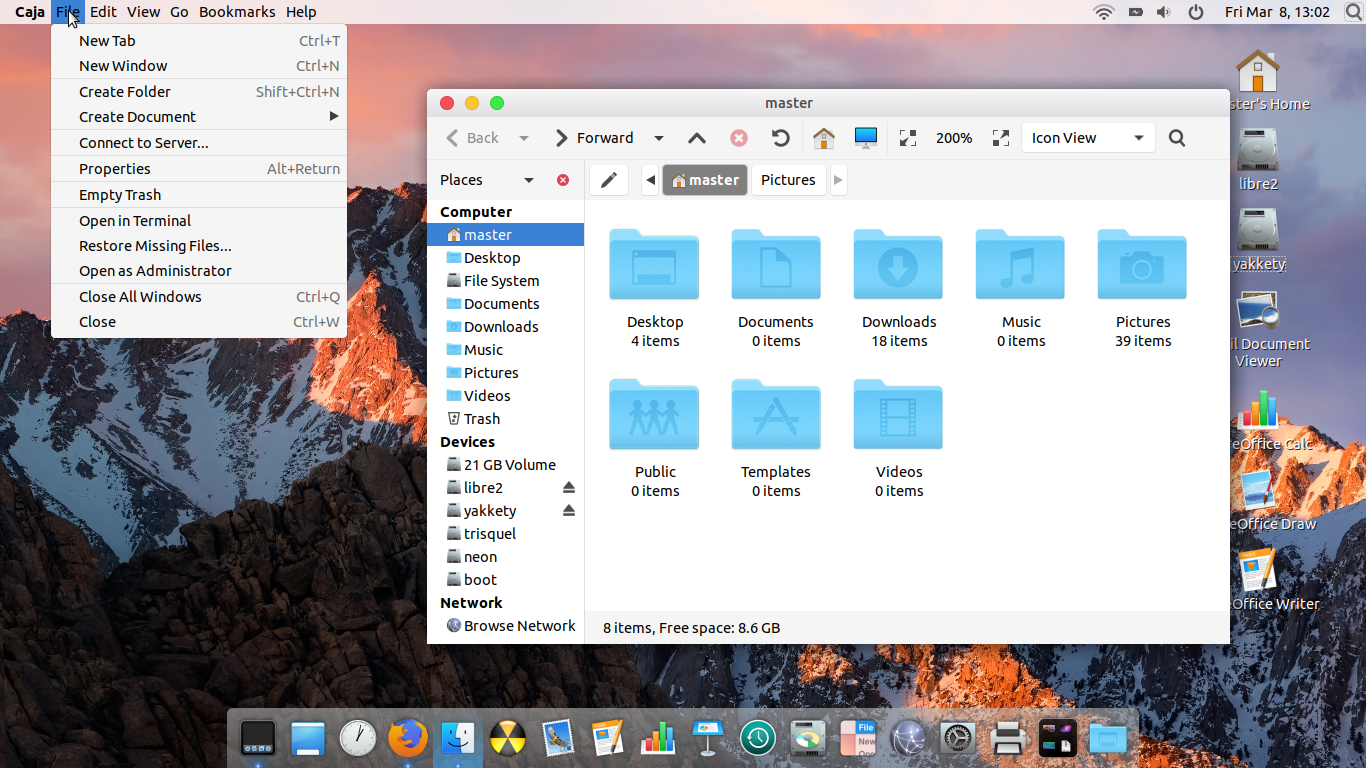 MATE Desktop + Yosemite Theme Pack