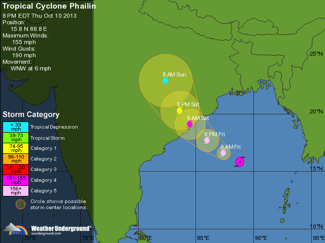 Hurricane Hal's Storm Surge Blog: Phailin's Storm Surge Could Reach at ...