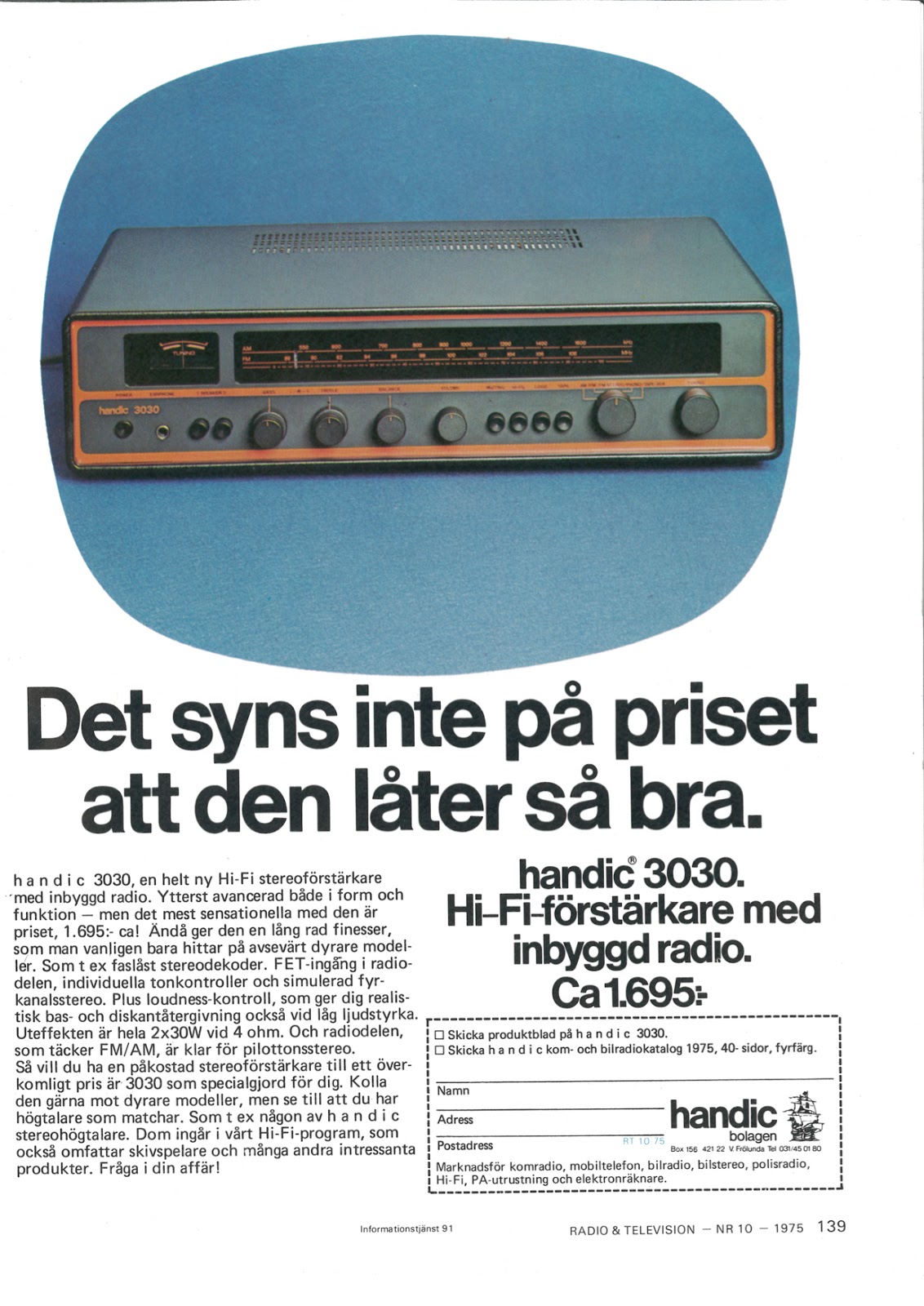 Infrequent Sound [sex.tex] technology: Handic 3030 AM/FM Stereo [Quadro ...