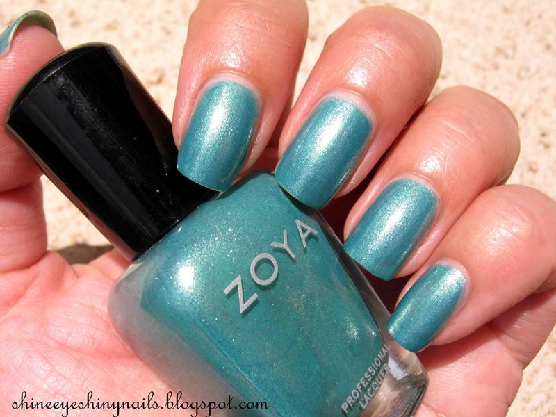 old: shine eye's shiny nails: zoya zuza (surf)