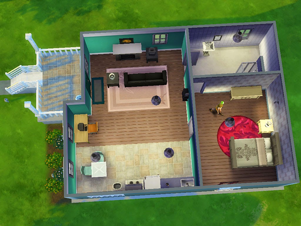 Sims and Just Stuff: Cute Starter Home for Sims 4 by squarepeg56