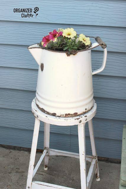 Stenciling A Couple Fun Garden Junk Pieces - Organized Clutter