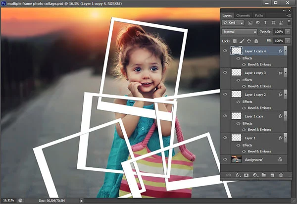 PhotoEffect: Multiple Frame Photo Collage In Photoshop