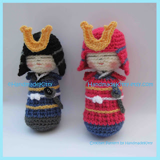 HandmadeKitty: Samurai Kokeshi Amigurumi PDF Crochet Pattern by ...