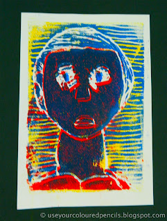 Use Your Coloured Pencils: Self Portrait Foam Reduction Prints