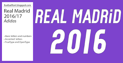 Football Fonts: Real Madrid 2016/2017 Jersey Font