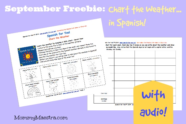 Mommy Maestra: September Freebie: Chart the Weather in Spanish