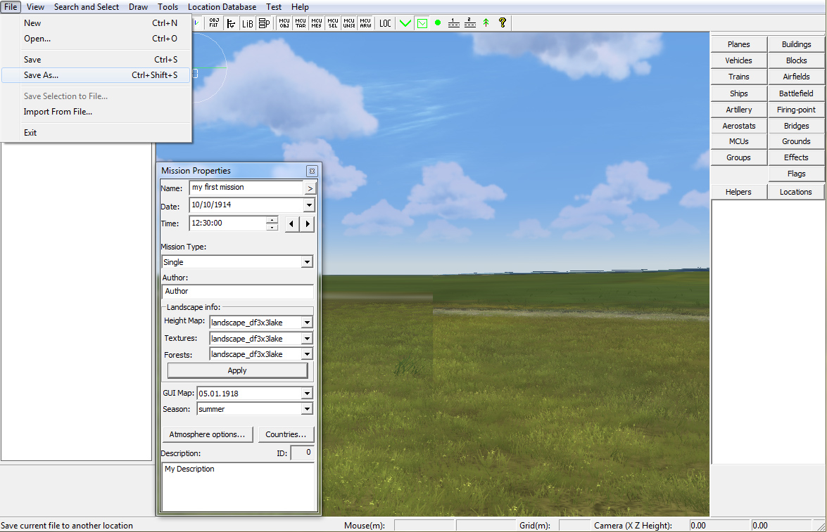 Prangster's aerodrome: RoF Mission Editor tutorial 1