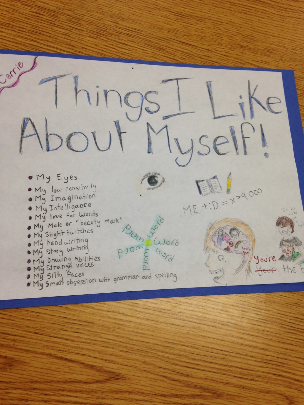Sierra's View: Life in a 6th Grade Classroom: Positive Self Talk.