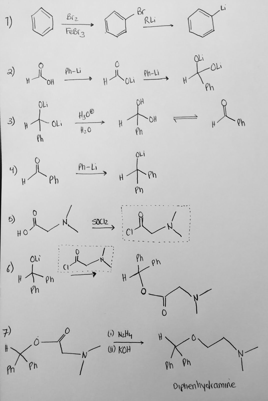 chemistryfamous: Benadryl Synthesis