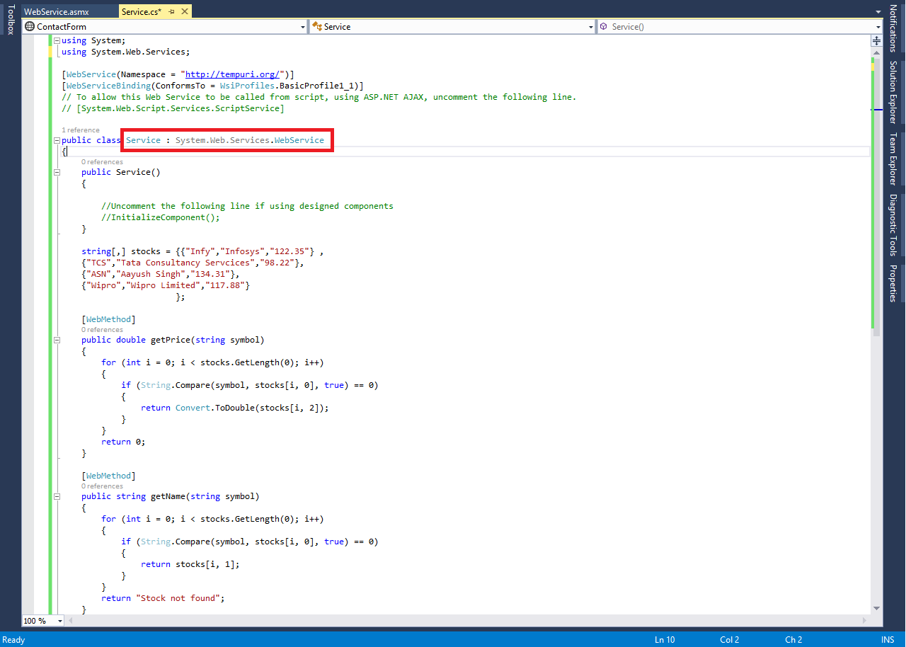How to Create a very Basic Web Service in C# (Visual Studio)