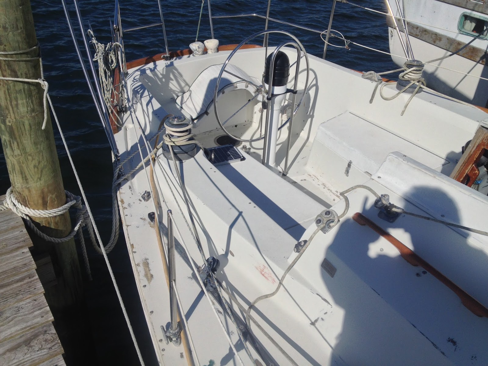 S/V Johanna Rose: New Teak Toe Rail