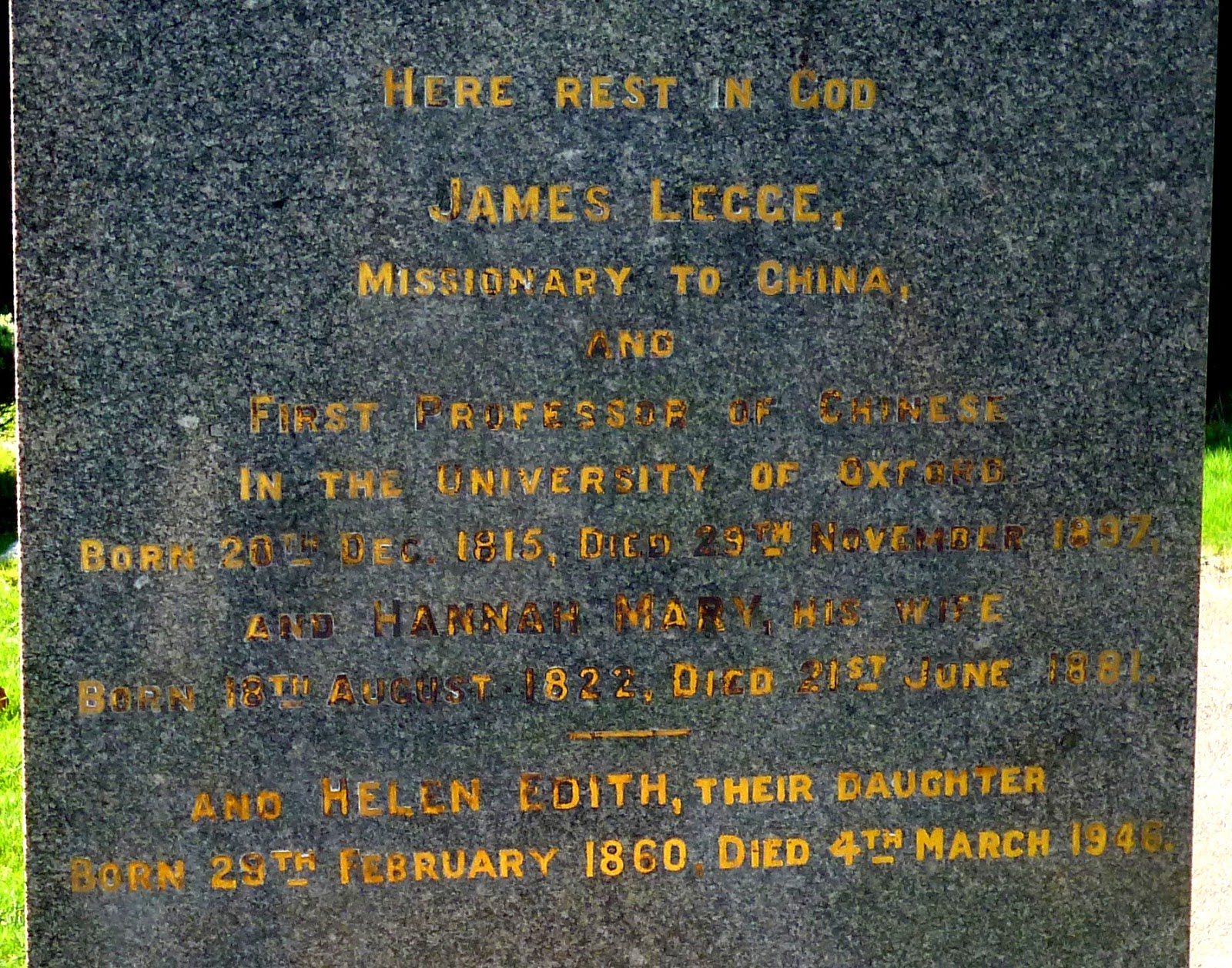 Dr Tony Shaw: Wolvercote Cemetery, Oxford #4: James Legge