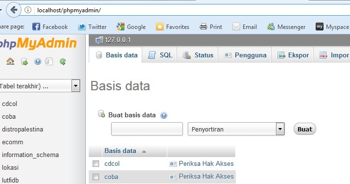 Cara Membuat Database pada localhost - 9bab9
