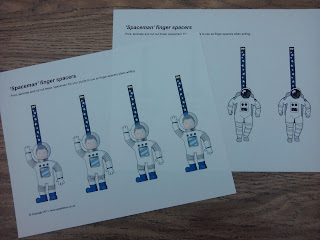 Easy Peasy Classroom: "Spaceman" Writing Finger Spacers
