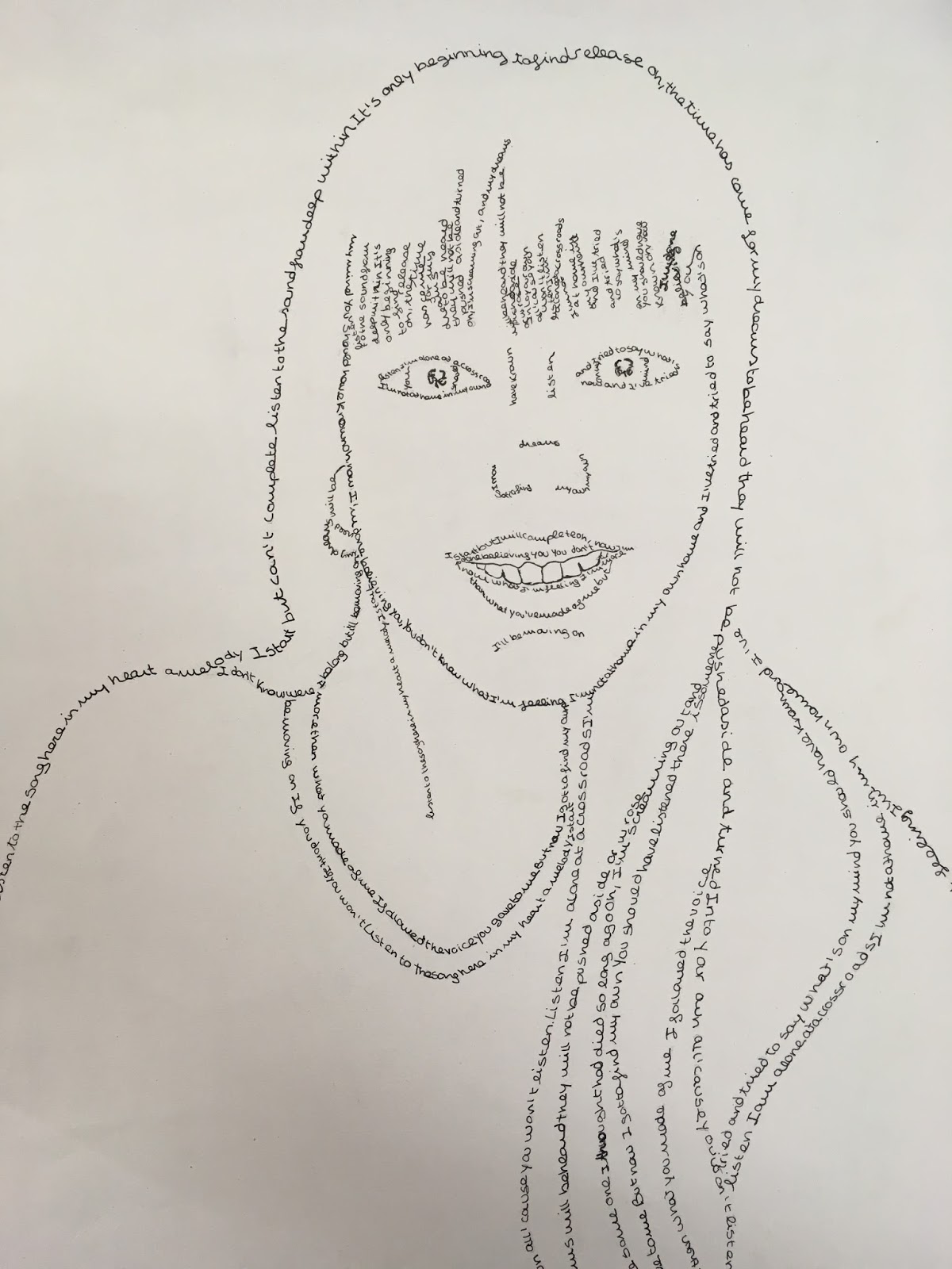 TREBALLS ARTÍSTICS: CALLIGRAM SELF-PORTRAIT