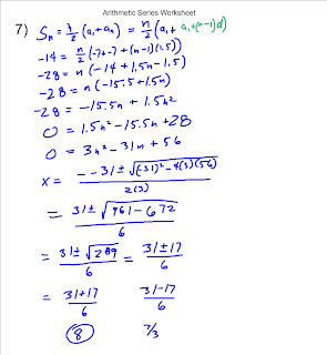 Mr. Flanagan's Class: Arithmetic Series Worksheet