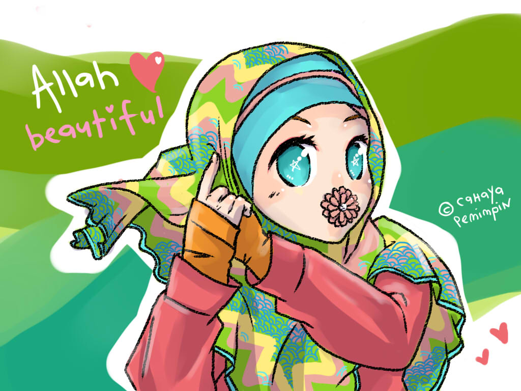 Komik Dakwah Cinta Pada: Wallpaper (muslimah drawing) : Allah Love ...