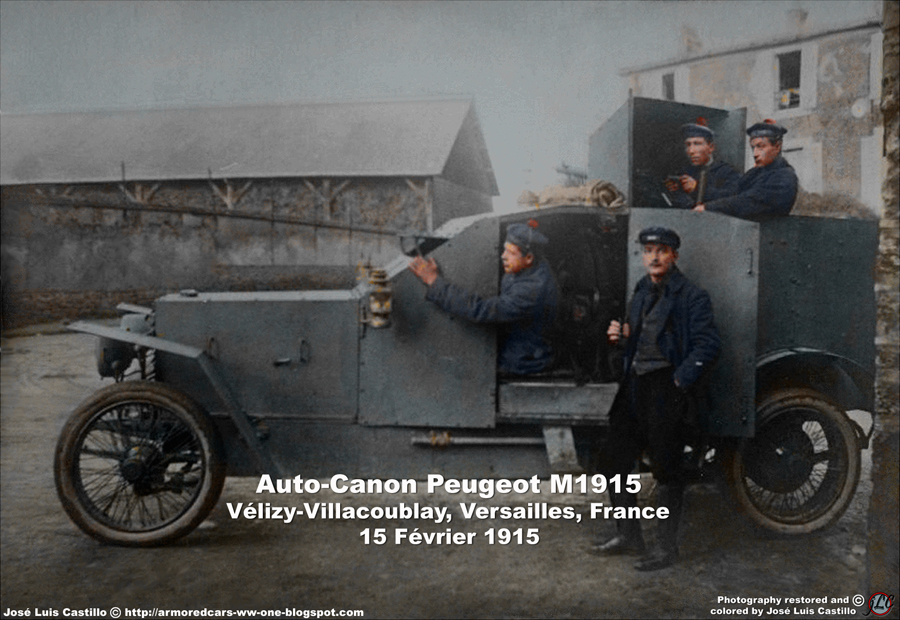 Armored Cars in the WWI: French Auto-Canon Peugeot M1915, Versailles ...