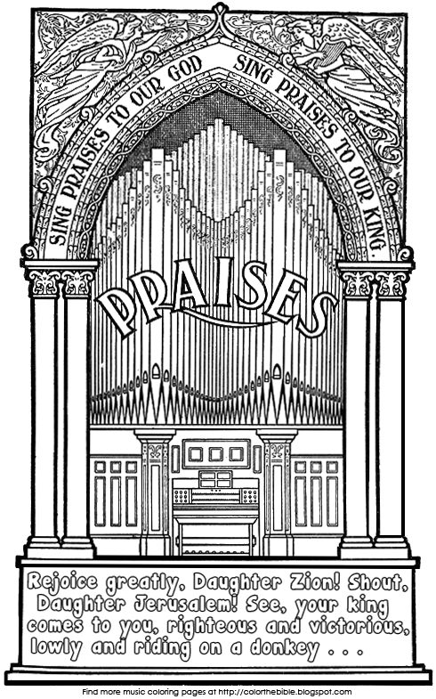 A Grand Pipe Organ Coloring Page | Color The Bible