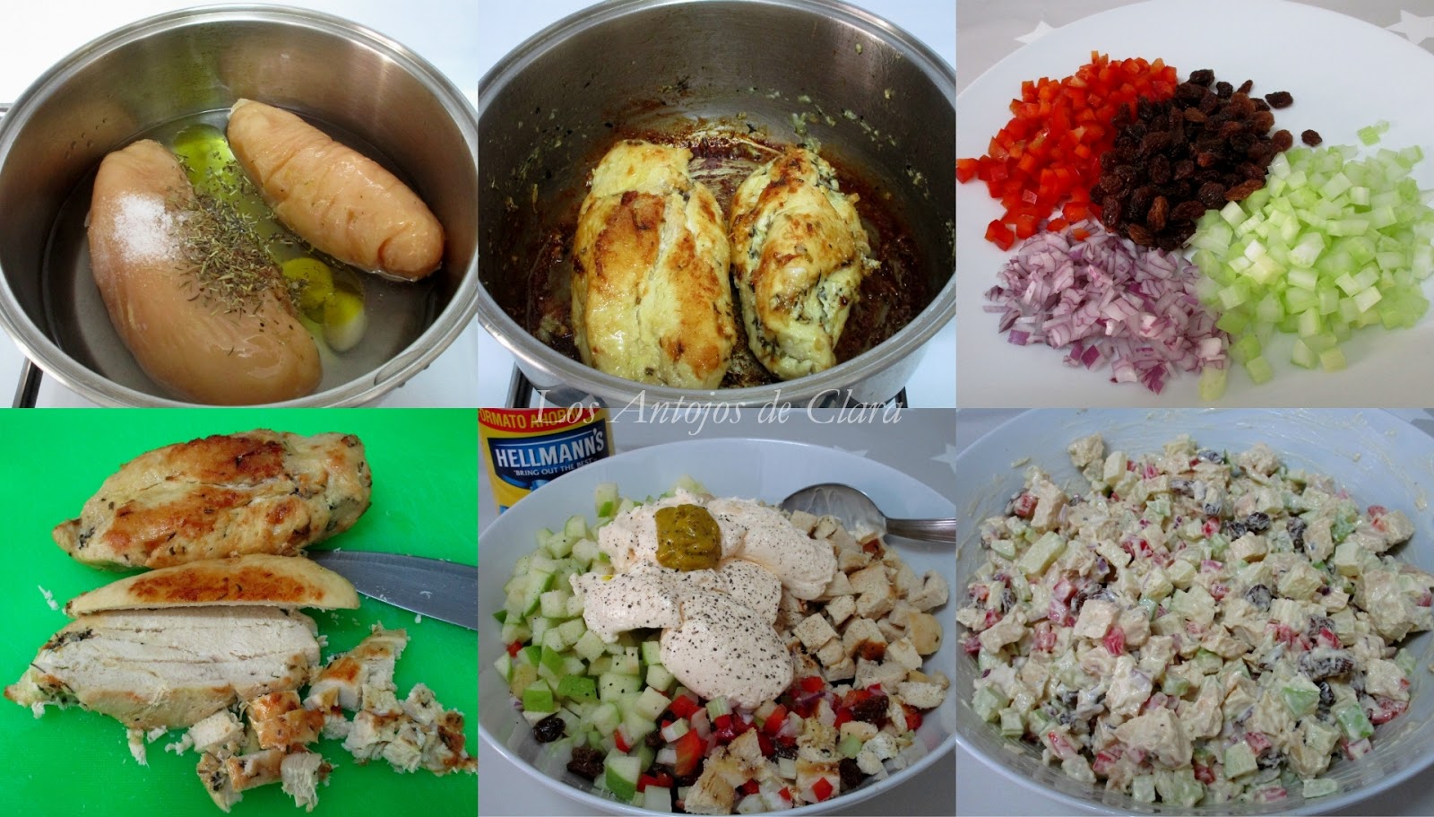 Los Antojos de Clara: Ensalada de pollo con manzana, apio, pimiento y ...