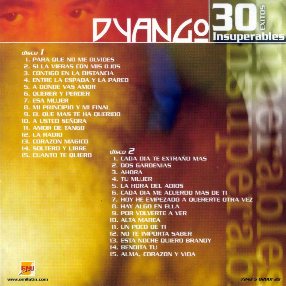 MELODIAS DE COLOMBIA: DYANGO - 30 EXITOS INSUPERABLES (CD. 01)