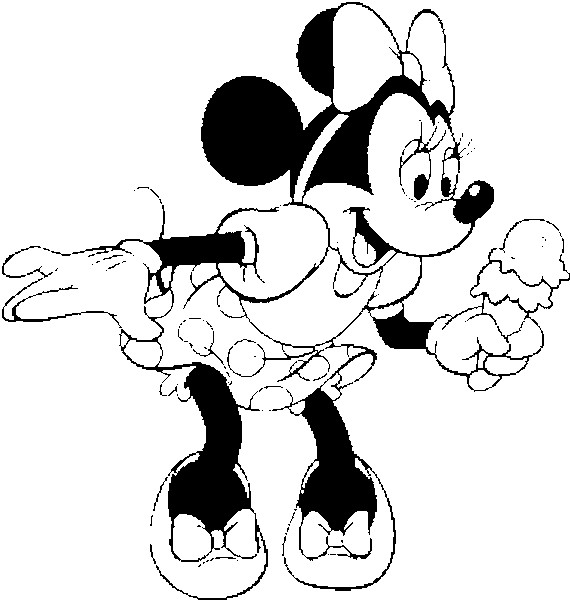 Minnie come um gelado! | Imagens Para Colorir