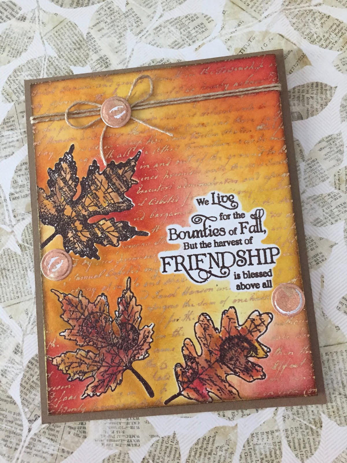 Crafting By Carol: Autumn Friend Card