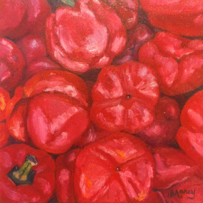 Marcy Brennan Art: Red Peppers - Pepper Party by Marcy Brennan