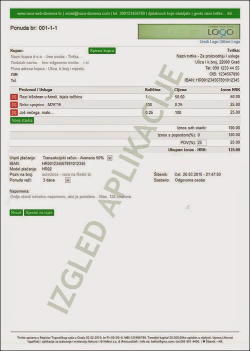 appiFakt - program za fakturiranje, izdavanje računa, evidencija ...
