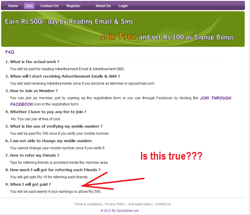 Spice2mail is 100% Fake ~ Online Business Portal