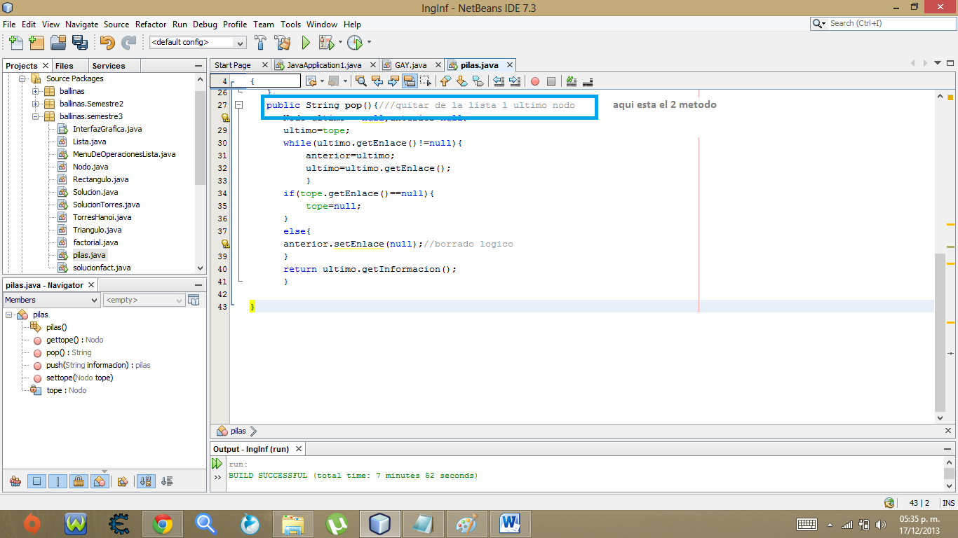 :) INGENIERIA EN INFORMÁTICA :): estructura de datos (pilas)