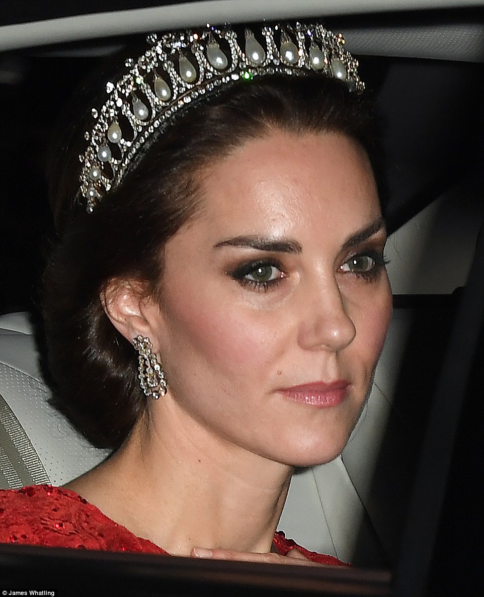 Kate Middleton dazzles in Diana's pearl and diamond tiara at the 2016 ...