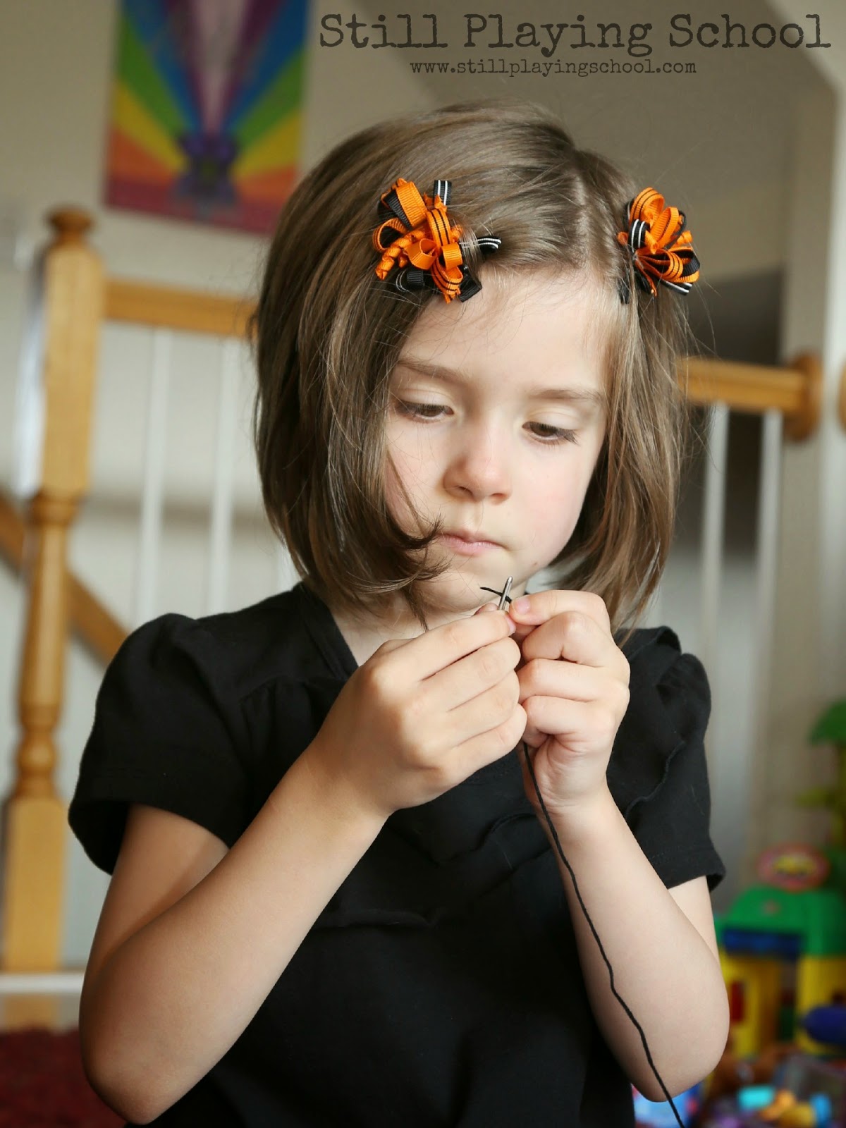 Sewing Spider Webs | Still Playing School