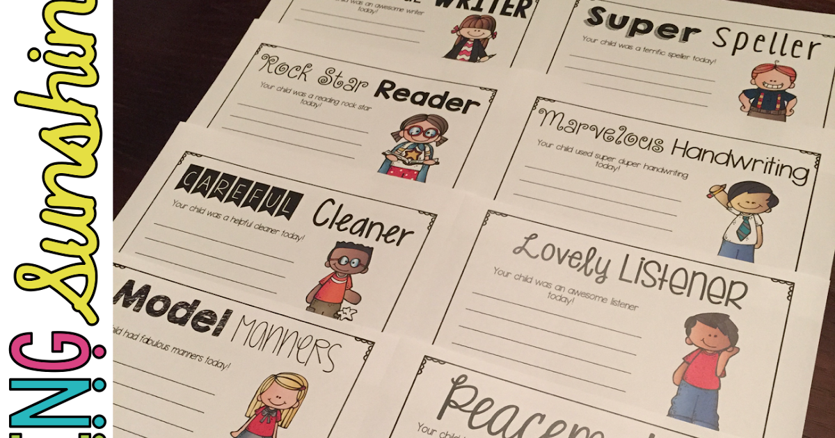 Sending Sunshine! {happy notes for parents} | A Sunny Day in First Grade