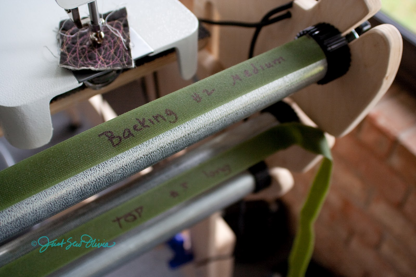 JustSewOlivia: Tutorial: Fabric Leaders for a Long Arm Quilting Frame