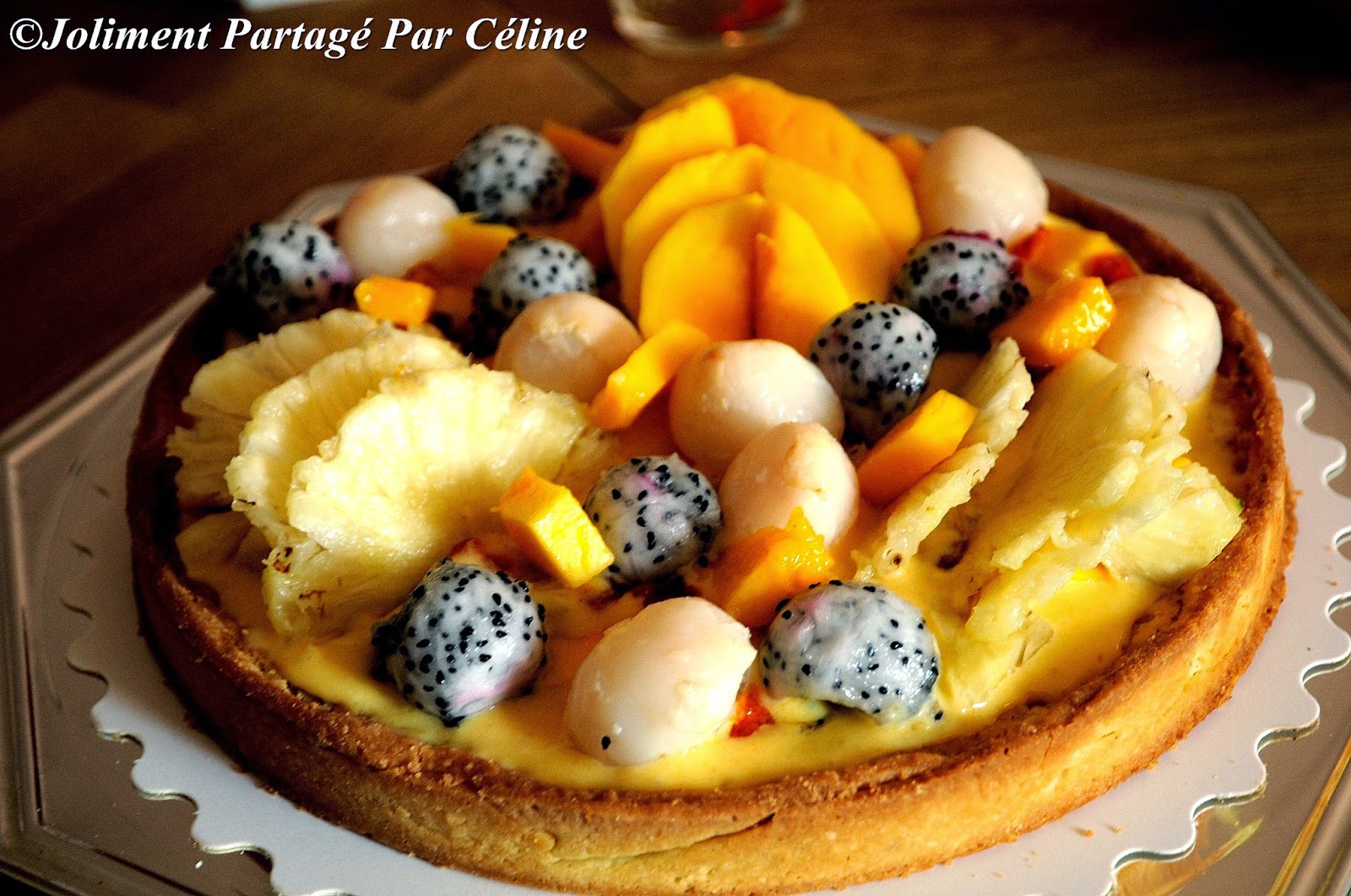 Joliment partage par Céline: Tarte aux fruits exotiques