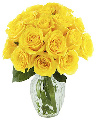 KaBloom Valentine's Day Collection: Bouquet of 18 Fresh Yellow Roses ...