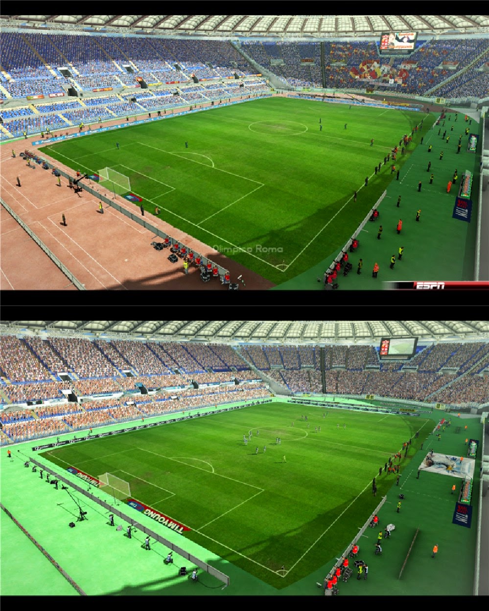 pes-modif: PES 2013 New Olimpico Stadium (Roma and Lazio) by Forzaroma