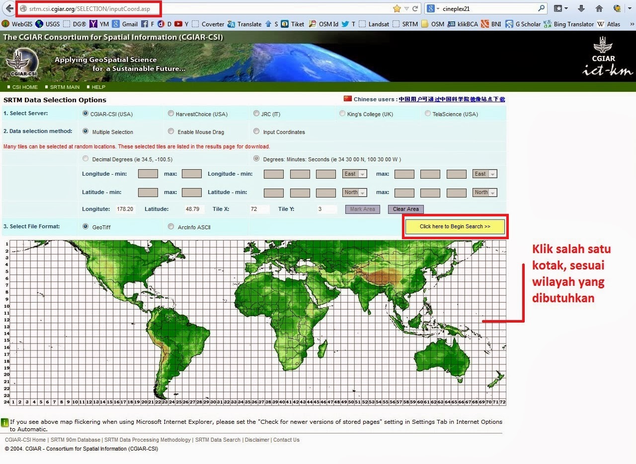 Omah Peta: Download Digital Elevation Model (DEM) SRTM 90m Seluruh ...