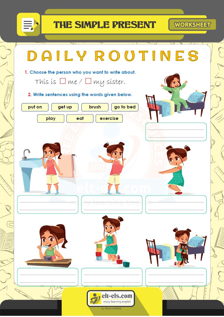 Worksheet: The simple present tense exercises | www.elt-els.com