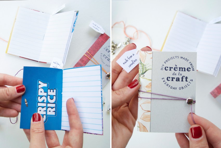 My DIY Cereal Box Notebook Business Cards | Crème de la Craft | Bloglovin’