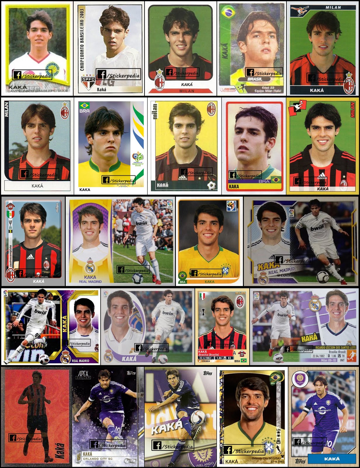 STORY OF RICARDO KAKA- CAREER IN STICKERS