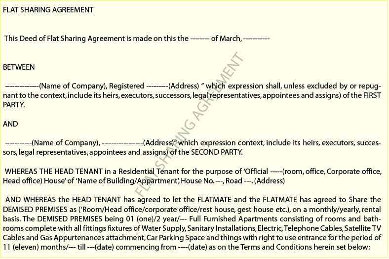 Sotterchaya সত্যের ছায়া: How to write flat sharing agreement