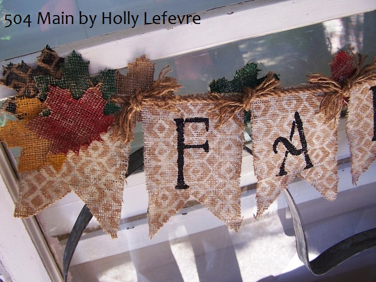 504 Main by Holly Lefevre: Painted Fall Burlap Banner