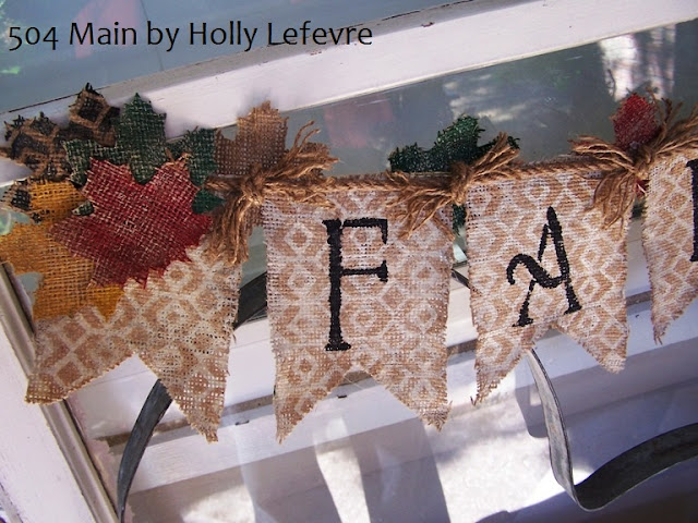 504 Main by Holly Lefevre: Painted Fall Burlap Banner