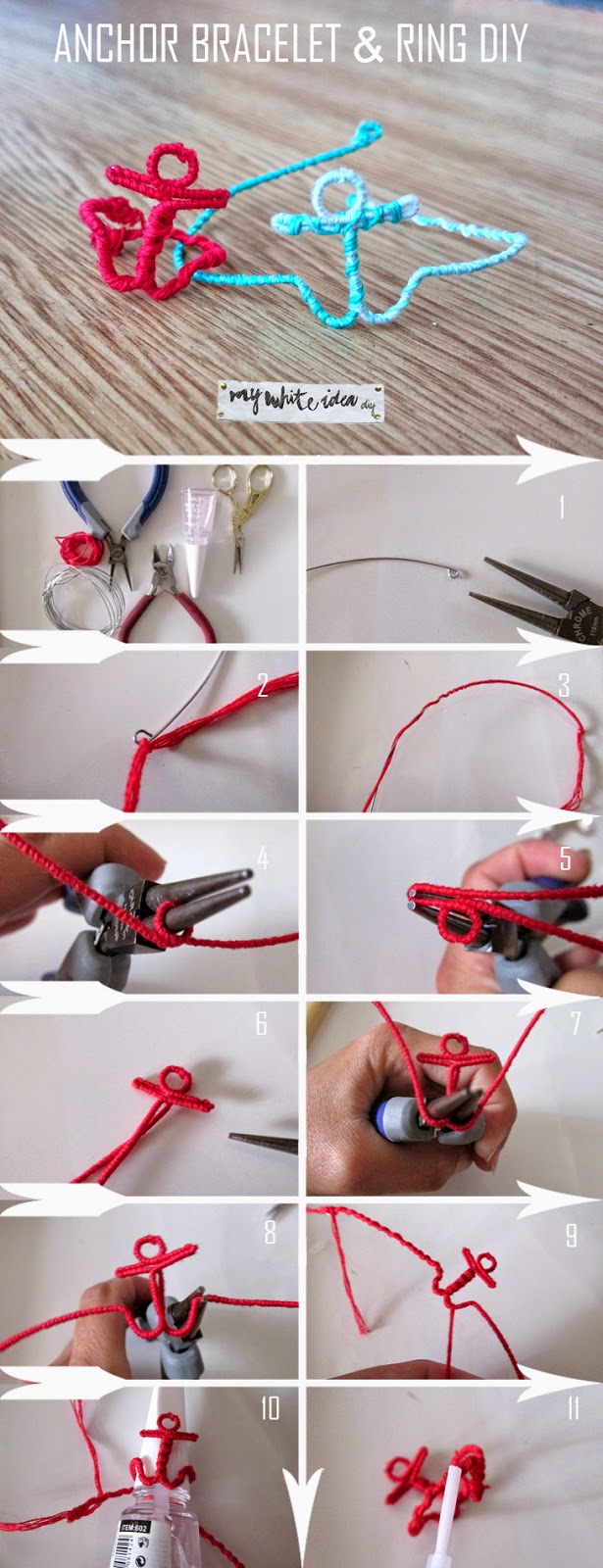 ANCHOR BRACELET & RING DIY | MY WHITE IDEA DIY