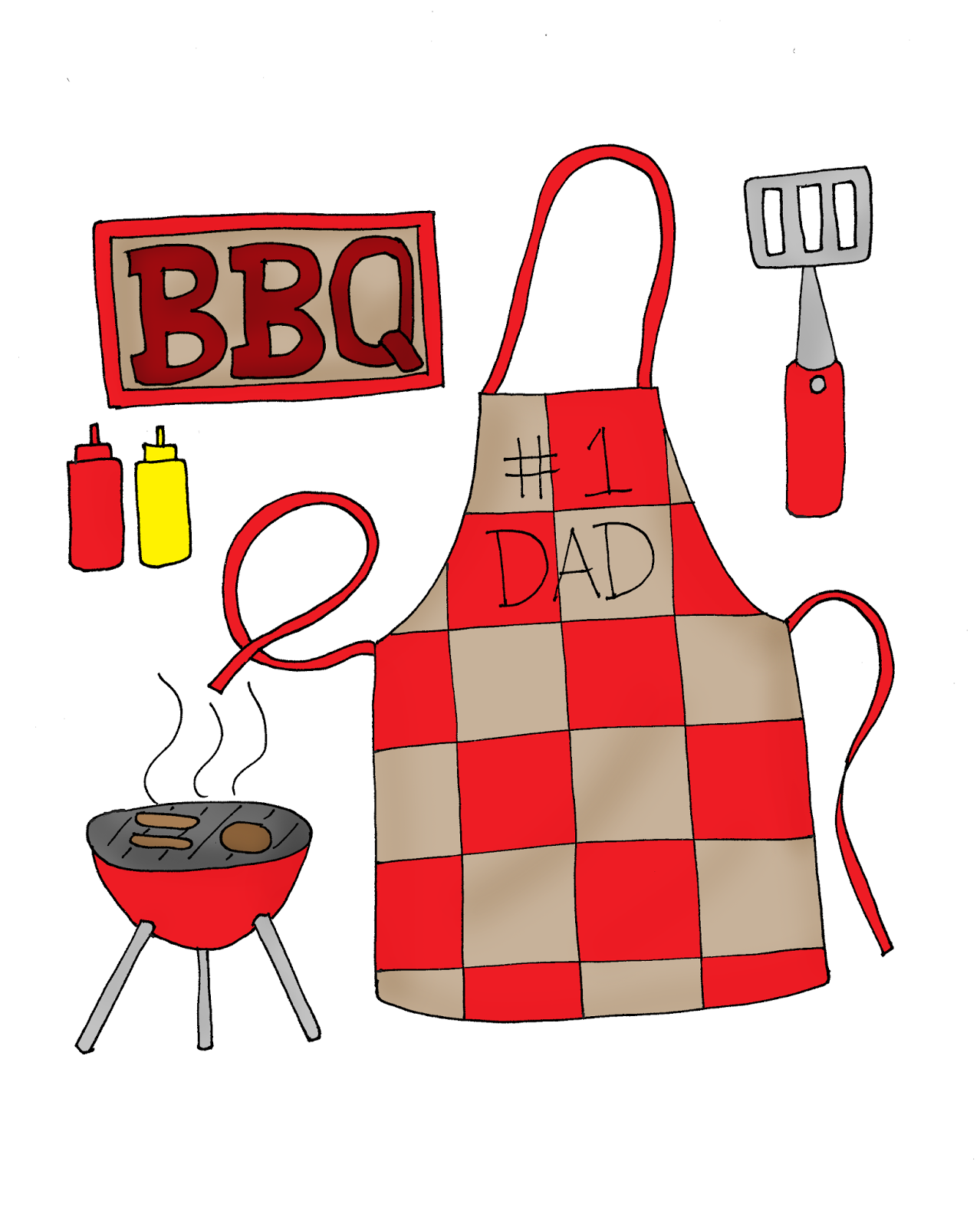 Free Dearie Dolls Digi Stamps: Dad's BBQ