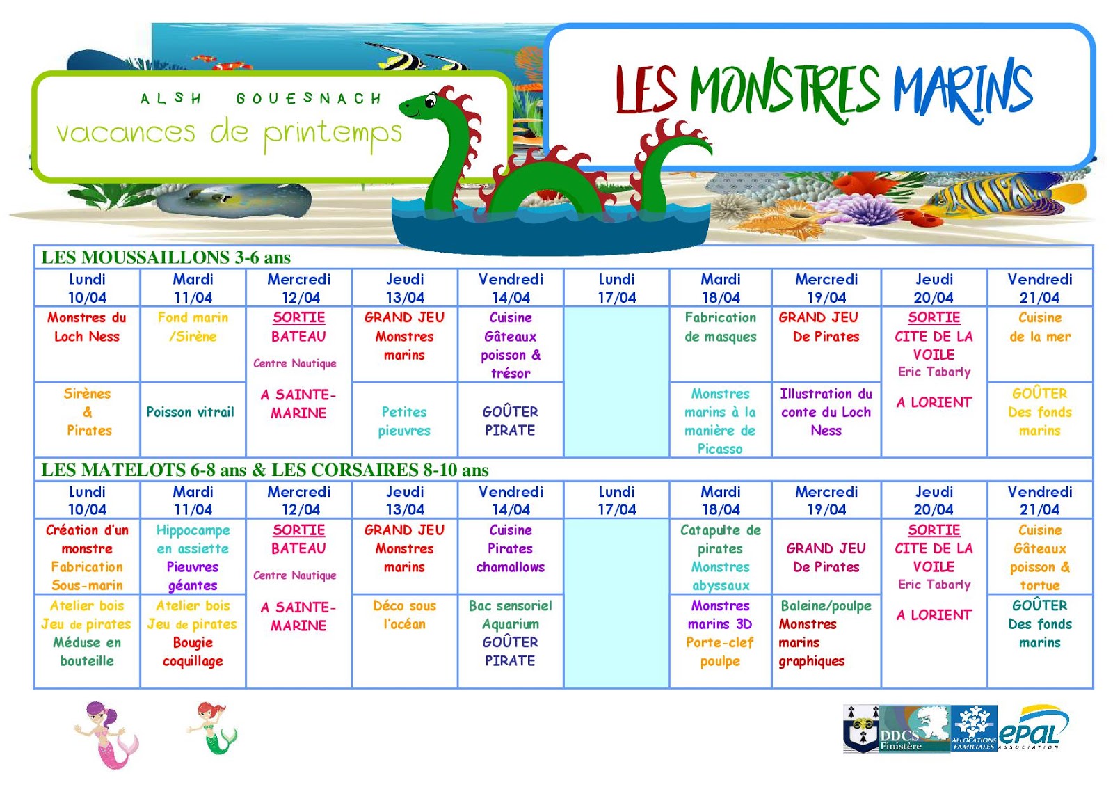 exemple planning d'activite centre de loisirs