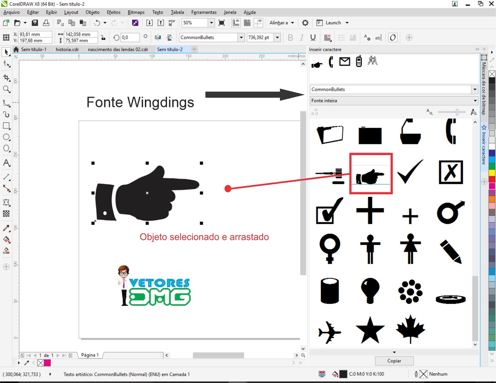 Símbolos e Objetos dentro do CorelDRAW